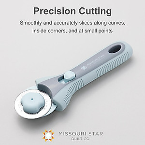 Missouri Start Rotary Cutter, 45mm Blade, Rolling Cutter Tool for Quilt Appliques and Cutting Fabrics, Essential Quilting and Sewing Supplies for DIY Craft Projects