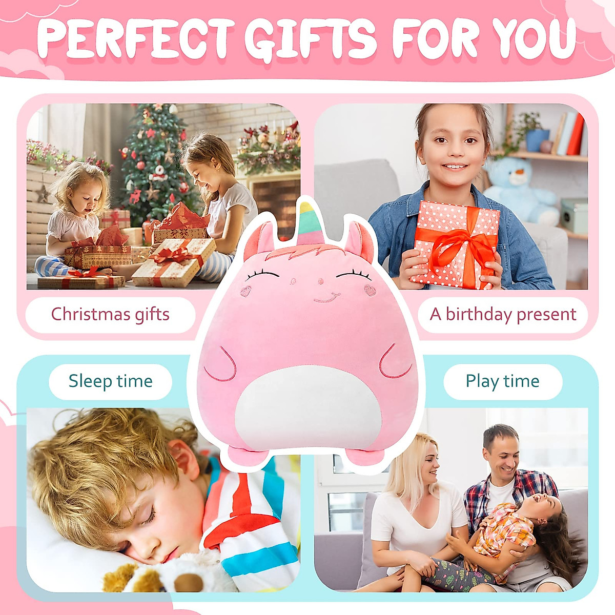 KADINOY 12" Stuffed Animals for Girls, Birthday Soft Plushies Pillows Toys Cute Animal Jumbo Plush for Women Kids Teens