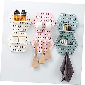 Zerodeko 3 pcs Storage Rack Small Storage Shelves Wall Mounted Shelf White Storage Shelves White Hanging Shelves Plastic pegboard Wall Shelves Pegboard Wall Ledges Wall Shelf Wall Rack Tool