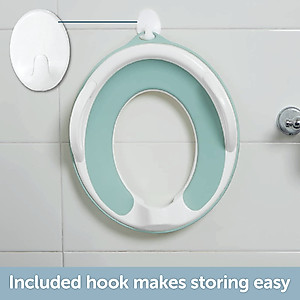 Jool Baby Potty Training Seat for Boys and Girls With Handles, Fits Round & Oval Toilets, Non-Slip with Splash Guard, Includes Free Storage Hook (Aqua)