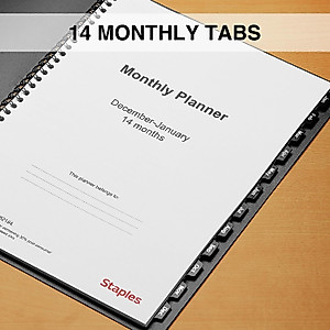 STAPLES 2024 8-inch x 11-inch Monthly Planner, Black (TR52184-24)