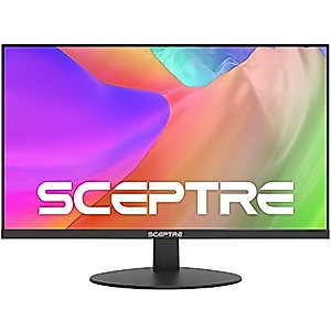 Sceptre IPS 24-Inch Computer LED Monitor 1920x1080 1080p HDMI VGA up to 75Hz 300 Lux Build-in Speakers 2021 Black (E249W-FPT)