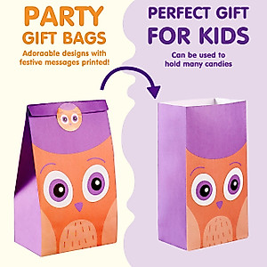 JOYIN 60 PCS Halloween Characters Paper Treat Bags, Trick or Treat Goodie Bags, Candy Bags with Stickers for Halloween Party Favor Supplies