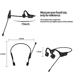 YouthWhisper Bone Conduction Headphones Bluetooth with Microphones - Wireless Headset Open-Ear Lightweight for Running Hiking Home Office Education Conference Calls Online Teaching/Learning