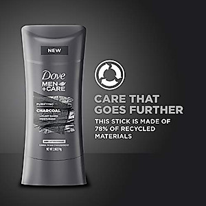DOVE MEN + CARE Antiperspirant Deodorant Charcoal 4 Count Antiperspirant Natural Inspired Deodorant for Men 2.6 OZ