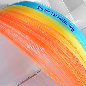 Little World Hair Clips for Girls, 6 Pcs Rainbow Hair Extensions, Unicorn Hair Clips for Girls Toddler Kids Ponytails, Hand-made Cute Glitter Hair Accessories