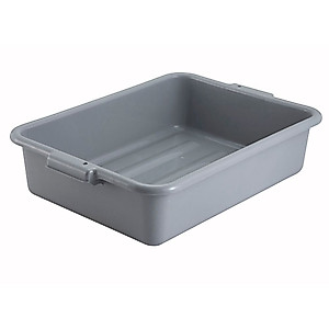 Winco PL-5G Gray Polypropylene 20-1/4 x 15-1/2 x 5" Dish Box