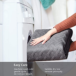 STONECREST Recliner Chair Cover Water Resistant, Reversible Washable Cover, Stay in Place (Dark Grey/Grey, Recliner 23" Regular)