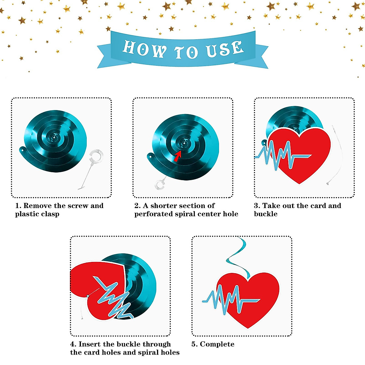 INNORU Congrats Doctor Hanging Swirls Streamers, Foil Ceiling Doctor Graduation Party Swirls Supplies, Medical School Graduation Party Hanging Decorations Supplies 15 PCS