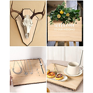 Wood Planks 13 Inch Wood Slices Rectangle Wood Plank with Bark for Woodburning/Pyrography/Décor/Sign/Country Weddings