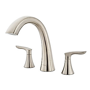 Pfister Weller Roman Tub Trim, Valve Not Included, 2-Handle, 3-Hole Install, Brushed Nickel Finish, RT65WRK