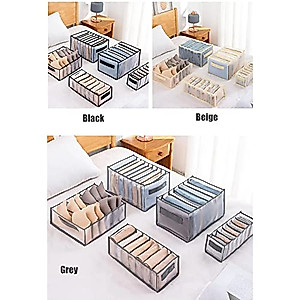 AINIJIA&HOLO 5 Pack Salcouth Organizers,Wardrobe Clothes Organizer, Mesh Foldable Washable Transparent Drawer Organizers for Jeans, Leggings, Underwear, Socks, T-Shirts (Grey)