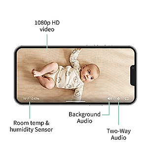 Owlet Cam 2 - Video Baby Monitor with Camera and Audio - Stream 1080p HD Video with Night Vision, 4X Zoom, Wide Angle View, and Sound, Motion and Cry Notifications - White