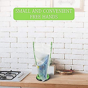 WishLotus Baggy Bag Holder, 2 Pack Plastic Retractable Adjustable Food Prep Bag Holder, Hands Free Freezer Bag Holder with Strong Base for Kitchen Support Bag Storage Food (2)