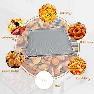 WARDFYT Air Fry Basket Replacement Compatible with Ninja Foodi Smart XL Pro Air Fry Oven, Replacement Mesh Basket for Ninja Foodie 10-in-1 Air Fryer, DT251 DT200 DT201 DT255CO DZ201C, Steel, Silver