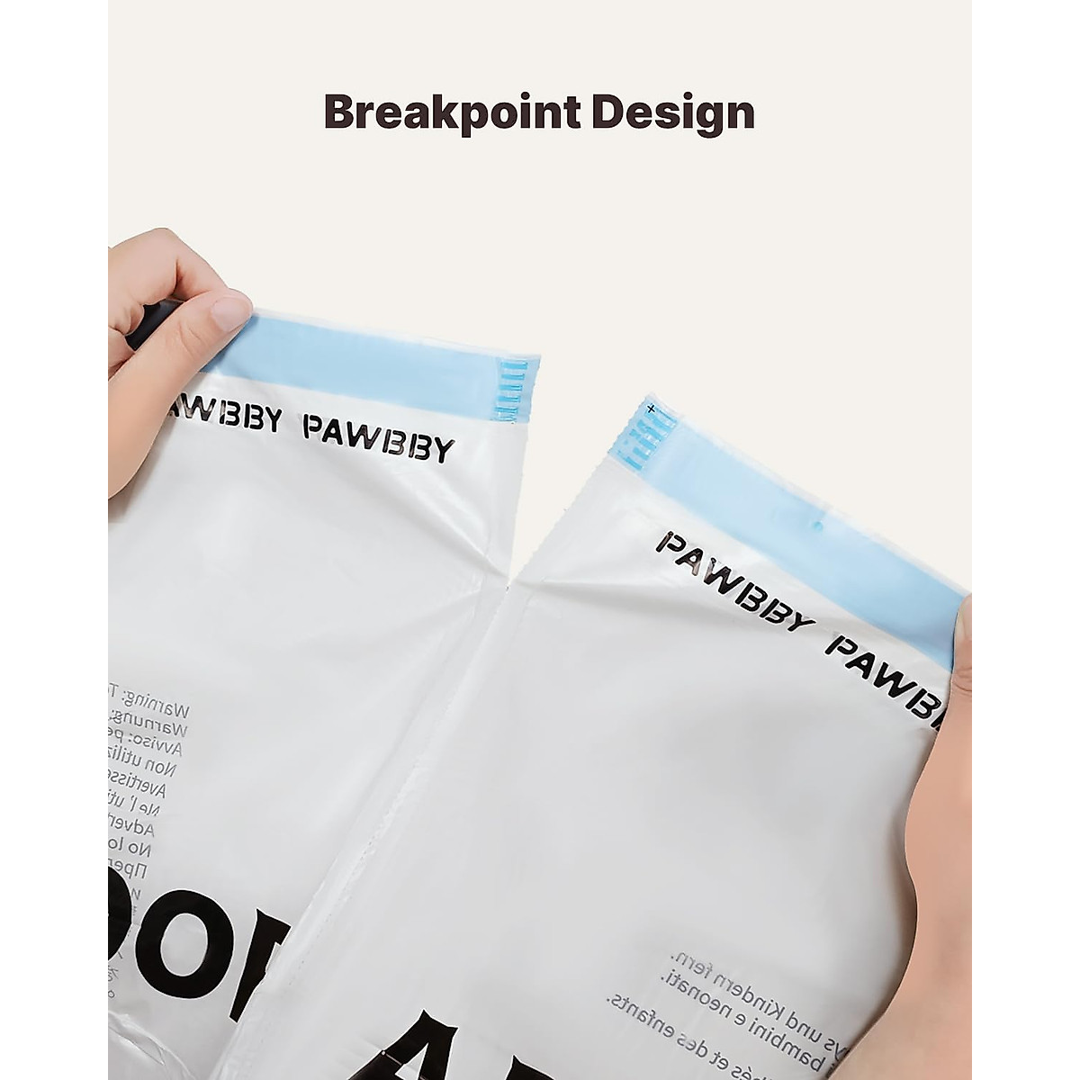 PAWBBY Cat Litter Box Liners Waste Bags-3 Roll Self Cleaning Cat Litter Box Trash Bags with handle (30pcs)