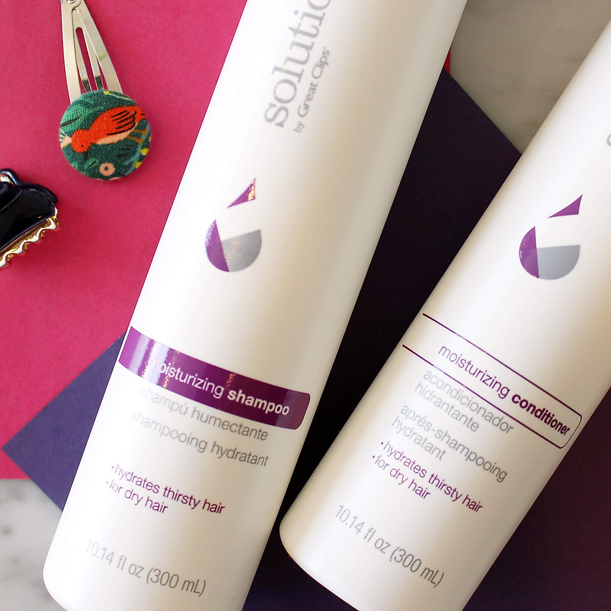 GREAT CLIPS Solutions Moisturizing Conditioner, 10oz |Repairs & Softens Damaged Hair | For Dry, Coarse, or Curly Hair