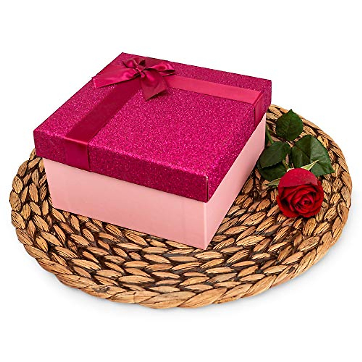 CENBOSS Round Woven Placemats (Brown Wash, 13.5" Set of 8)