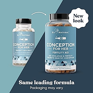 Conception Fertility Supplements for Women – Aids Ovulation, Hormonal Balance, & Regular Cycles – Prenatal Vitamin Support with Myo-Inositol, Folate, Folic Acid, Vitex – 60 Vegetarian Soft Capsules