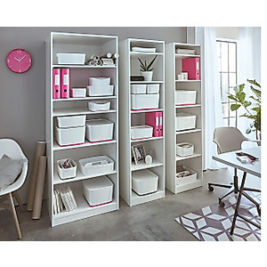 Leitz A5 MyBox Organiser Tray, High Gloss Plastic, White/Pink Metallic;MyBox