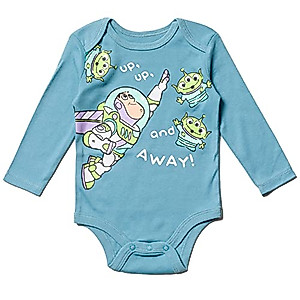 Disney Pixar Toy Story Alien Bullseye Rex Jessie Infant Baby Boys 4 Pack Bodysuits White/Gray/Blue/Black 12 Months
