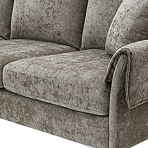 ERYE 84" L-Shaped Upholstered Corner Sofa Convertible Sectional Sofa & Couch,Modern Chenille Upholstery Couch with Reversible Chaise and 2 Pillows for Home Apartment Office Living Room