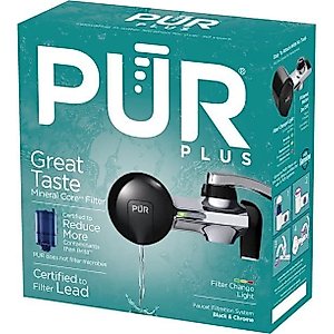 PUR Faucet Water Filter, PFM200B, Black and Chrome