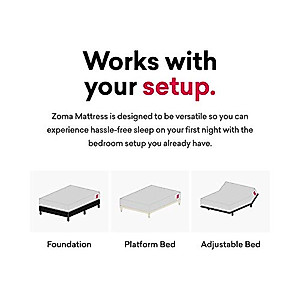 ZOMA Start Memory Foam Mattress Queen, 10" Inch Queen Bed Mattress in a Box with CertiPUR-US Certified Foam for a Supportive & Cooler Sleep, Medium-Soft Feel, Fiberglass Free Mattresses | Made in USA