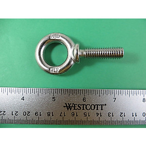 US STAINLESS 4 Pieces Stainless Steel 316 3/8" x 1 1/4" UNC Machinery Eye Bolt Marine Grade Bolt with 1" Eye ID Pitch of 16