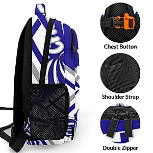 Anneunique Personalized Name Cheerleaders Backpack Custom Multifunctional Waterproof Laptop Bag for Travel Gift Cheer Pom Navy Blue White