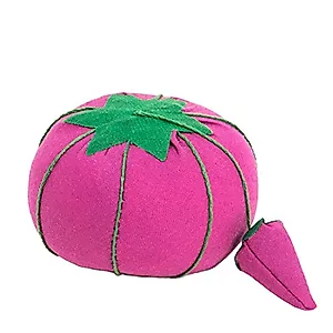 Dritz Sew 101 Tomato Strawberry Emery, 2-3/4", 1 Count, Assorted Colors Pin Cushion, Lime, Pink, Purple