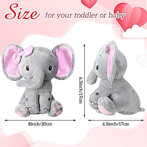 6 Pieces Elephant Stuffed Animals 8 Inch Big Ear Stuffed Elephant Animal Plush Toy Gift for Baby Shower Boys Girl, Woodland Nursery Bed Decor Birthday Party Supplies