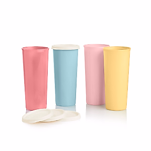 Tupperware Tumbler Set - 24 Count - Dishwasher Safe & BPA Free (12 Tumblers + 12 Lids, 16 fl oz each)