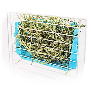 Hay Rack Rabbit Grass Feeder Plastic Hanging Hay Manger Hay Bowl External Shelf for Rabbit Bunny Chinchilla
