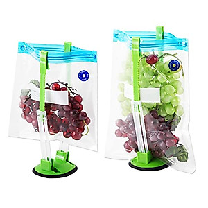 Baggy Rack -Sandwich Bag Racks Holder，Food Storage Bags Clip， For Food Prep Bag/plastic Freezer Bag/Ziploc Bag Holder Stand, Meal Planning/prep Bag Holders（6pcs)