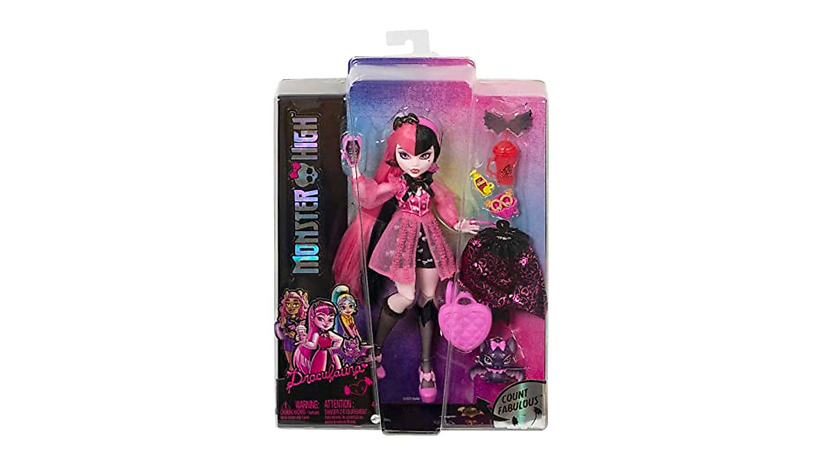 Monster High Draculaura Doll with Accessories & Pet Bat | Scream-tastic ...