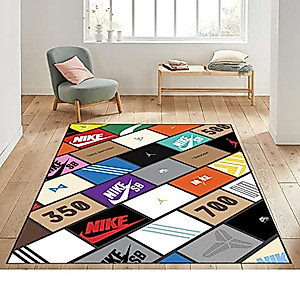 Sneakers, Sneakers Doormat, Sneakers Rug, Shoes Box Rug, Street Fashion, Flying Mat, Sneaker Room Decor, Living Room Rug, Popular Rug pe343 (2.6x3.9 feet - 80x120 cm)