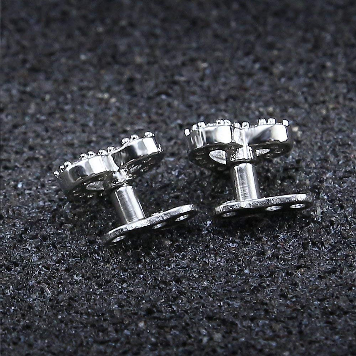 ZS 14g Cubic Zirconia Dermal Anchor Tops and Base Surgical Steel Microdermals Body Piercings (Hollow heart)