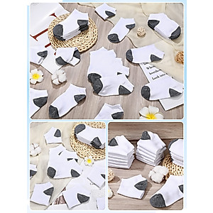 Foaincore 100 Pairs Kids Socks Bulk, Baby and Toddler Ankle and Low Cut Socks Half Cushion No Show Socks for Boys and Girls (White/Grey)