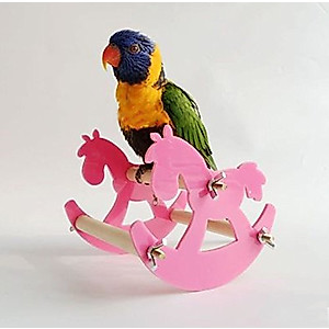 zoele Pet Bird Parrot Hamsters Holder Squirrels Climbing Swing Stand Rocking Chair Seesaw Chewing Toys