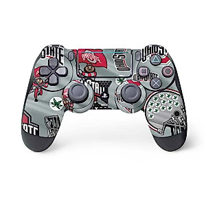 Skinit Decal Gaming Skin compatible with PS4 Pro/Slim Controller - Officially Licensed Ohio State University Ohio State Pattern Design
