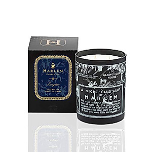 Harlem Candle Company Langston Nightclub Map of Harlem, Scented Candle, Double Wick, 12 oz Black Glass Jar, Soy Wax, Gift Box, Scents of Clove, Vanilla, Jasmine, Sandalwood and Amber