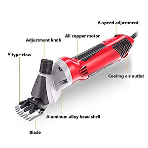 coldwind Sheep Clipper,Professional Heavy Duty Sheep Shearing Machine with 6 Speed,Adjustable Electric Shearing Machine 13.6x3.3in-9