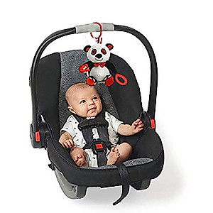 Genius Baby Toys Panda Soft Sensory Toy with Teething Ring for Baby, Attaches to Stroller, 8"