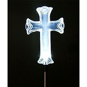 Solar LED Cross Light , Solar Powered Garden Decor Stake Yard LED Outdoor Landscape Light