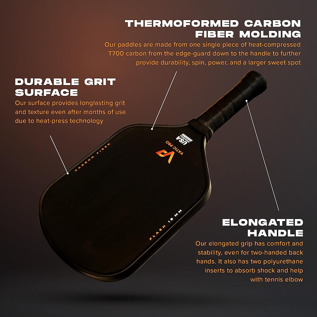 Vatic Pro Flash Carbon Fiber 16mm - Includes Paddle Cover