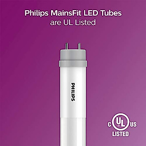 Philips LED 534172 Ballast Bypass 4-Foot T8 Tube Glass Light Bulb: 1800-Lumen, 4000-Kelvin, 14 (32-Watt Equivalent), Medium Bi-Pin G13 Base, Frosted, Cool White, 10-Pack