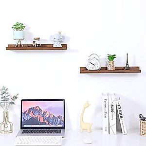 Wood Floating Shelves Picture Ledge Shelf Rustic Style Set for 2 Kitchen Farmhouse Bathroom Decor