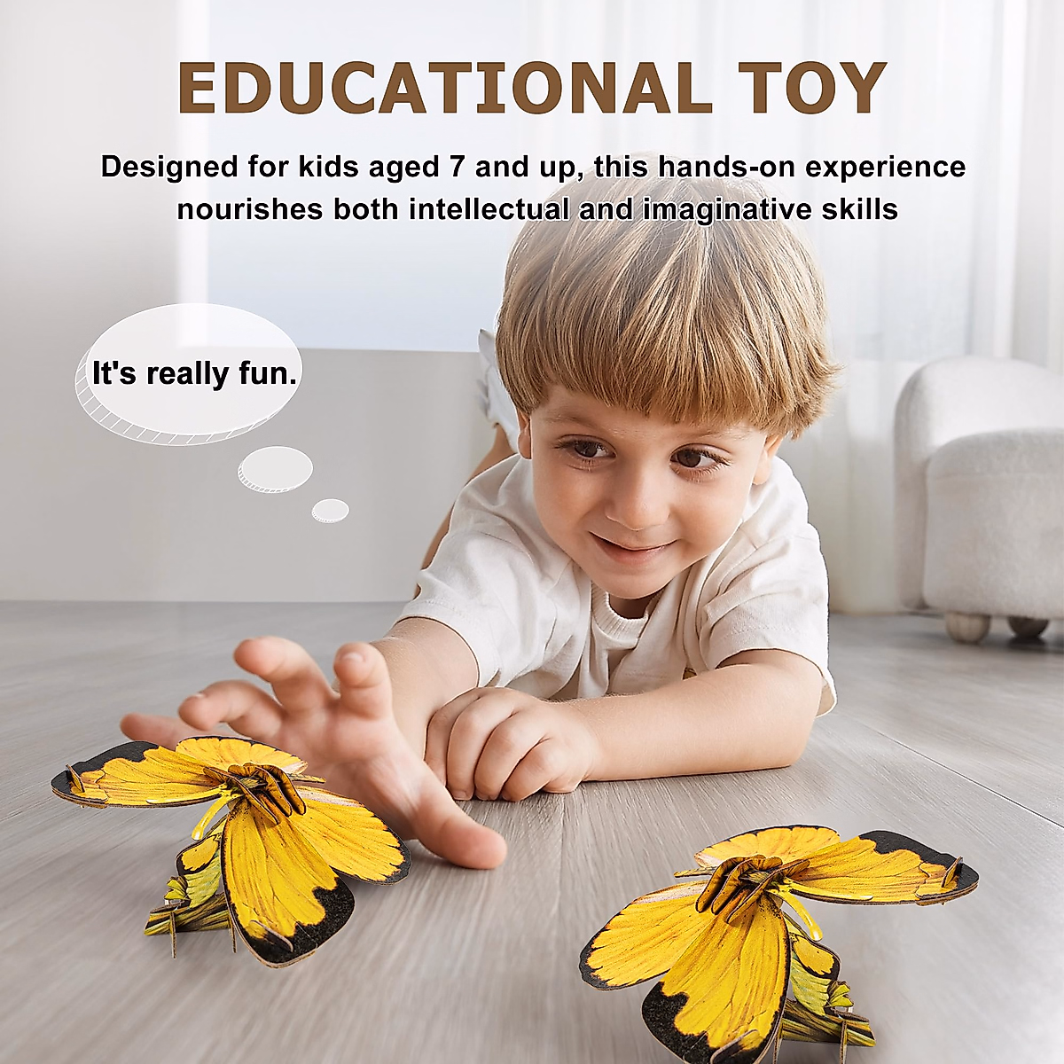 MAKEBUG 3D Puzzles Eco-Friendly Paper Puzzle for Kids Teenager Crafts Bugs Common Grass Yellow