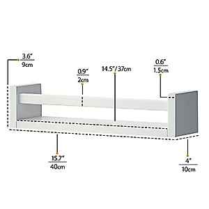 Wallniture Set of 2 Nursery Room Wood Floating Wall Shelves White